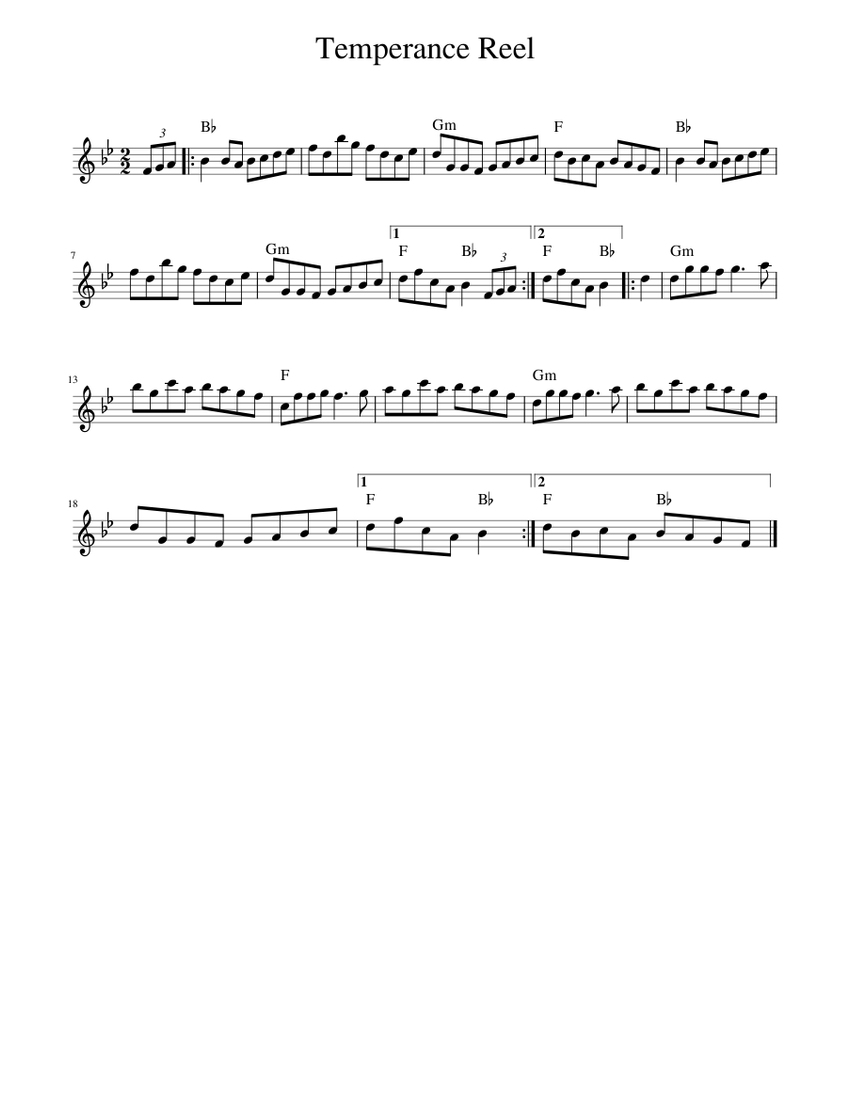 Temperance Reel Sheet music for Piano (Solo) | Musescore.com