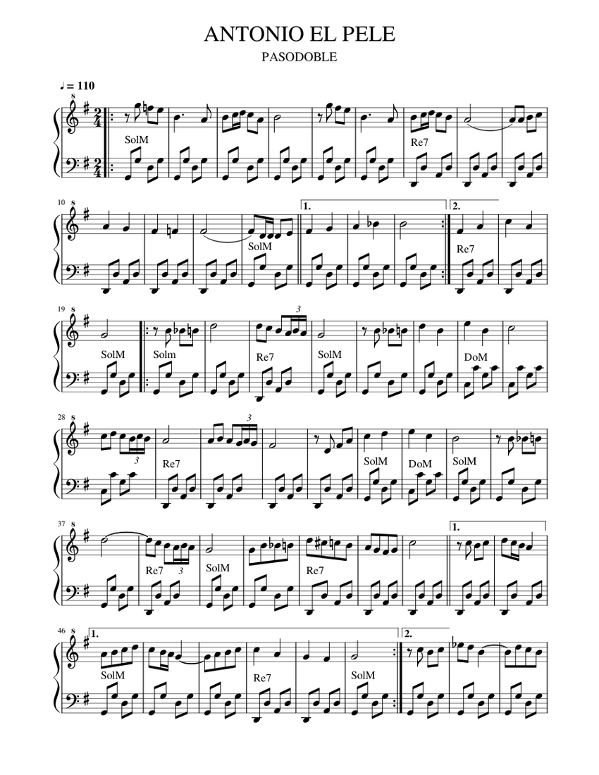 ANTONIO EL PELE Sheet music for Piano (Solo) | Musescore.com