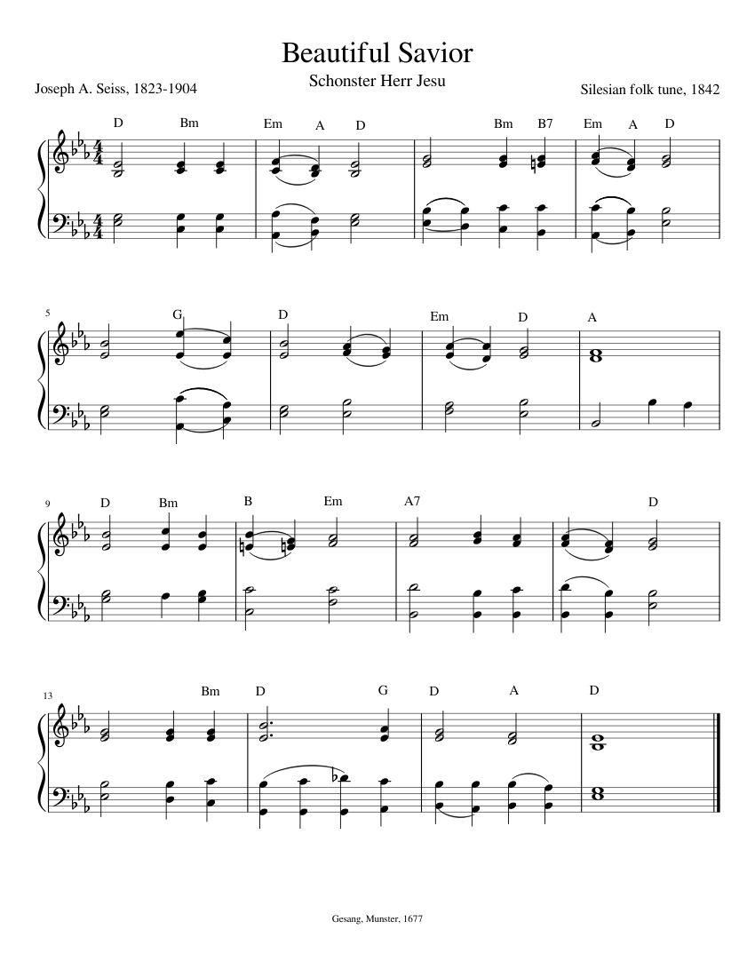 Beautiful Savior Sheet music for Piano (Solo) | Musescore.com
