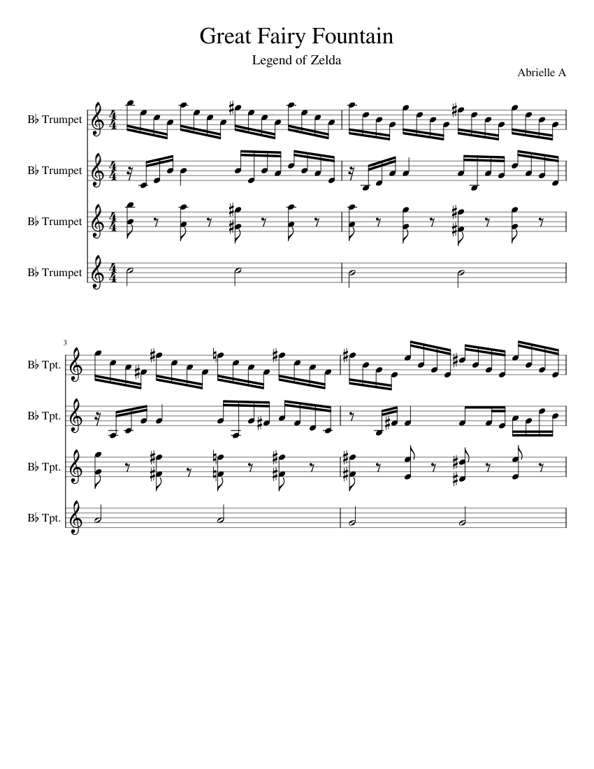Great Fairy Fountain – Koji Kondo Great_Fairy_Fountain Sheet music for ...