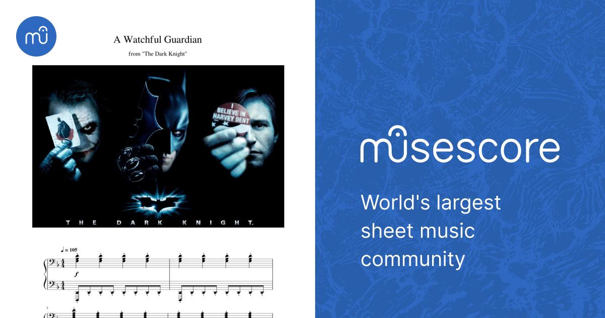 A Watchful Guardian - The Dark Knight Sheet Music for Piano (Solo ...