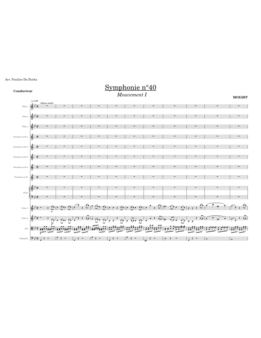 Symphony No.40 in G minor 1st movement , K.550 – Wolfgang Amadeus ...