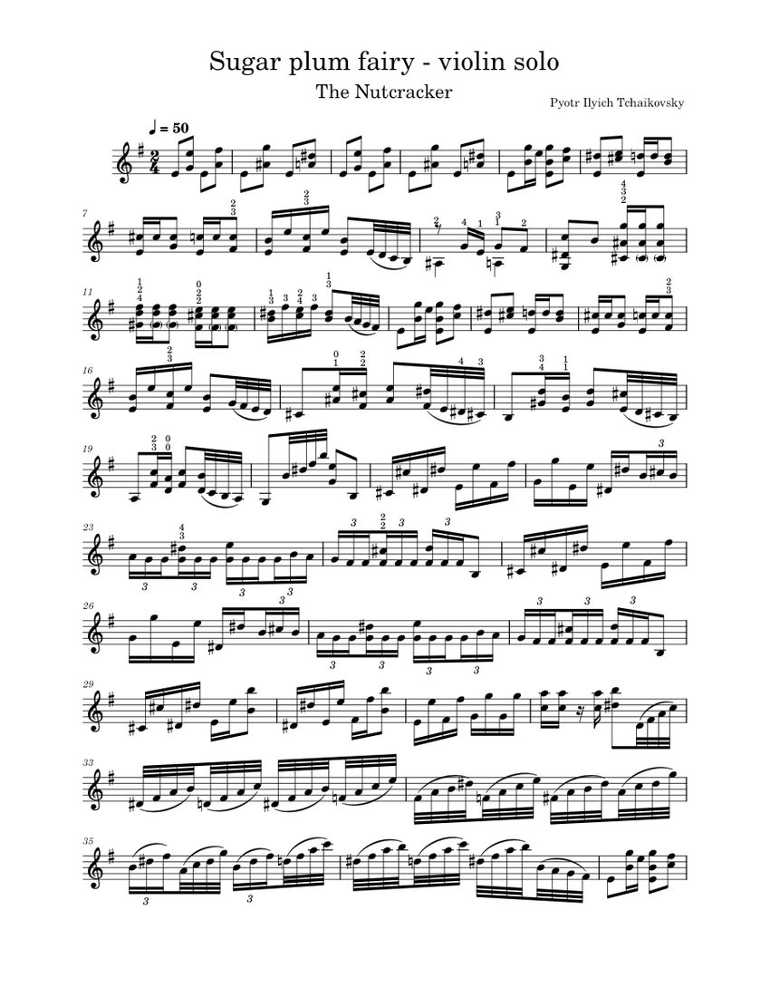 Dance of the Sugar Plum Fairy – Pyotr Ilyich Tchaikovsky Sheet music ...