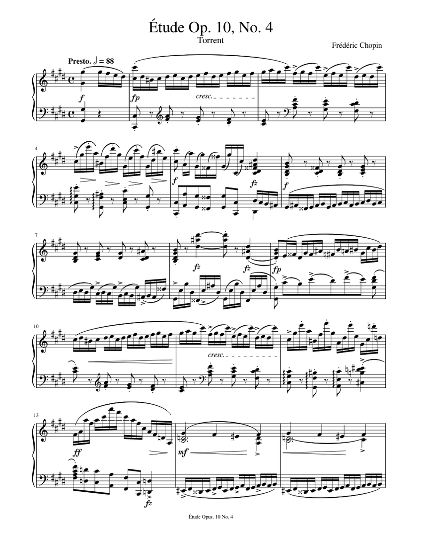 Étude Op. 10 No.4 Sheet music for Piano (Solo) | Musescore.com