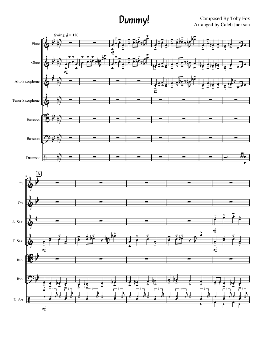 Dummy! Sheet music for Flute, Oboe, Bassoon, Saxophone alto & more ...