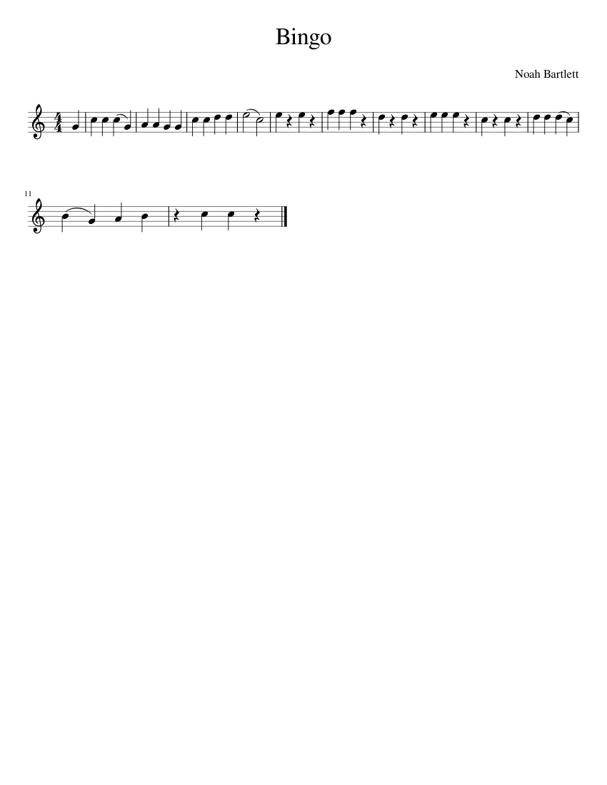 Bingo - piano tutorial