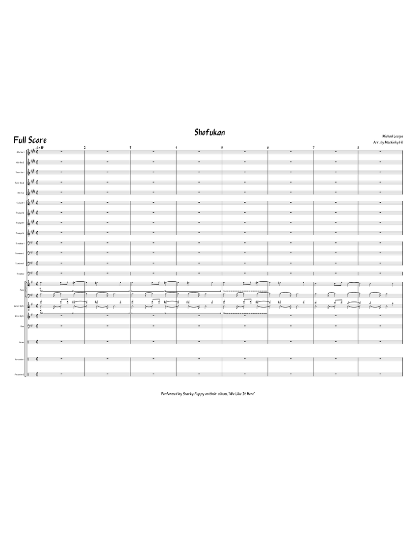 Shofukan - FULL Big Band Sheet music for Piano, Trombone, Saxophone ...