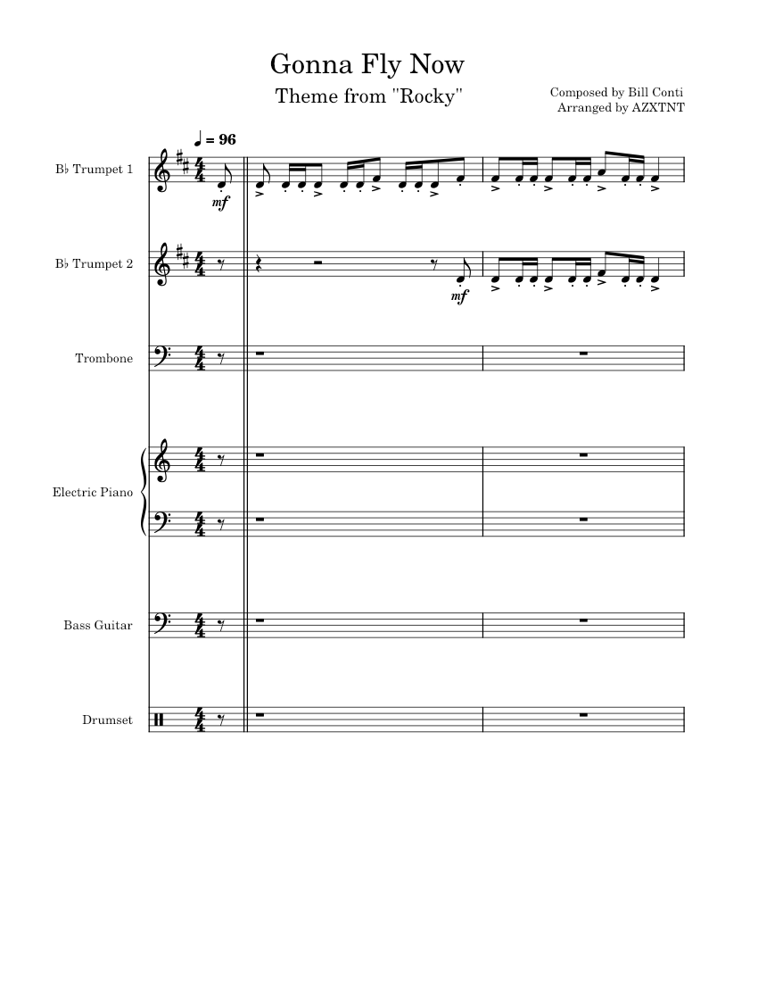 Gonna fly now – Bill Conti Gonna Fly Now - Rocky Theme Sheet music for ...