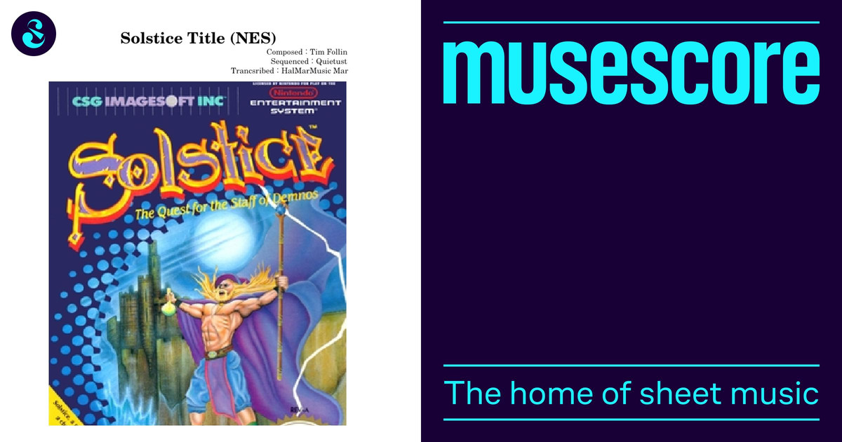 Solstice(NES) Title Theme (WIP) Sheet Music for Vocals, Drum group ...