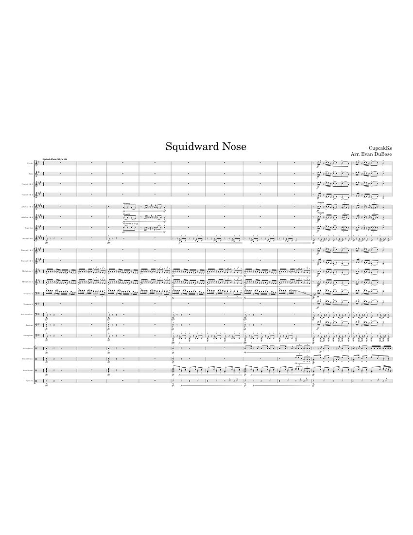 squidward playing band instruments coloring pages