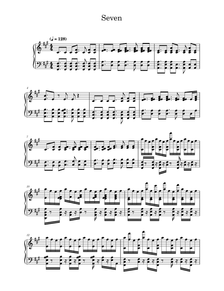 Tobu - Seven – Tobu Tobu - Seven Sheet Music for Piano (Solo ...