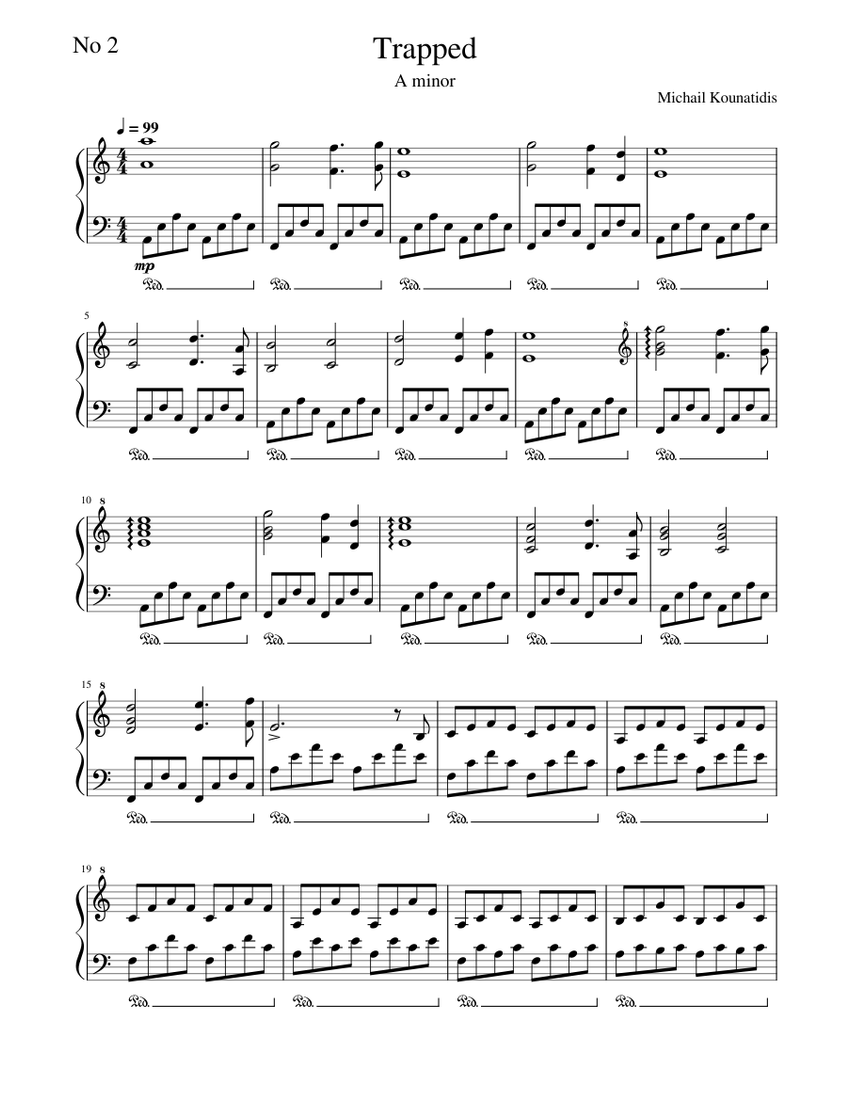 Trapped (No. 10) Sheet music for Piano (Solo) | Musescore.com