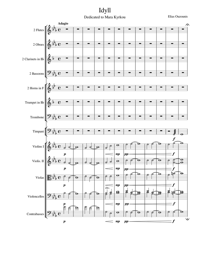 Idyll Sheet music for Trombone, Flute, Oboe, Clarinet in b-flat & more ...