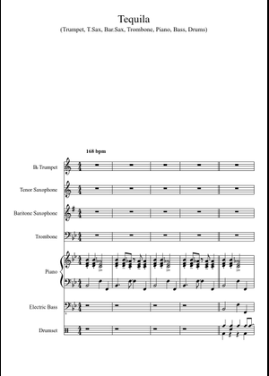Play Official version of Tequila Sheet Music by The Champs for Trumpet ...