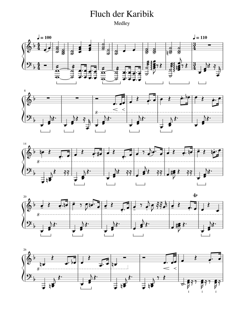 Fluch Der Karibik Noten Klavier Pdf