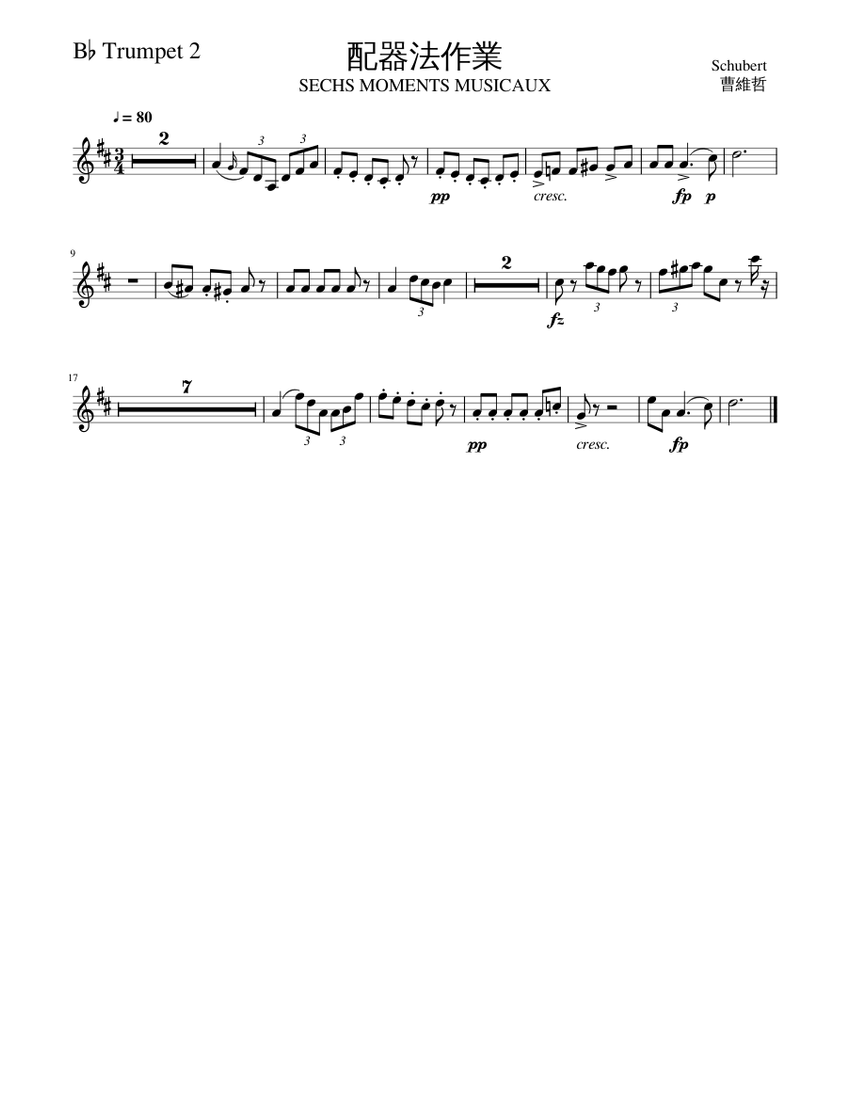 Bb Trumpet 2 Sheet music for Trumpet in b-flat (Solo) | Musescore.com