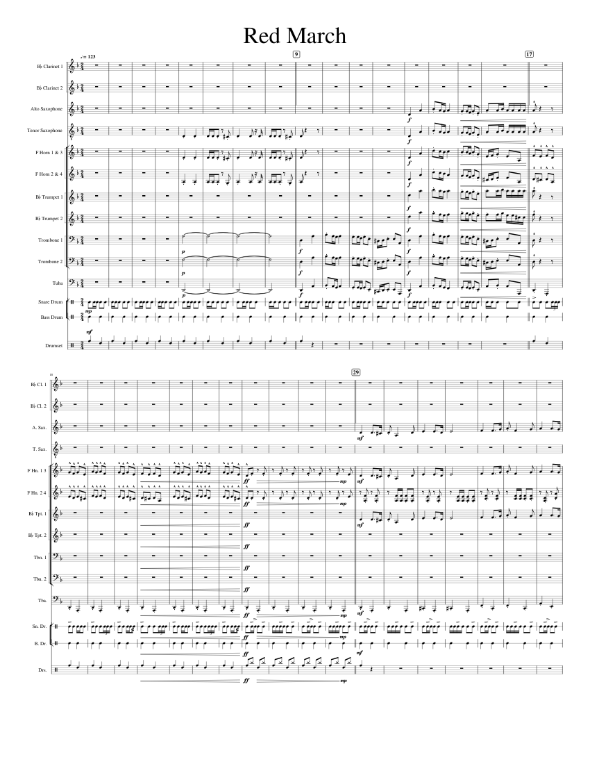 Soviet_march_UPband Sheet Music for Trombone, Tuba, Clarinet in b-flat ...