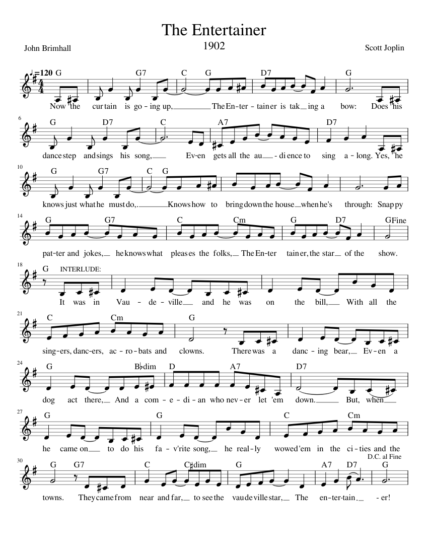 The Entertainer - piano tutorial