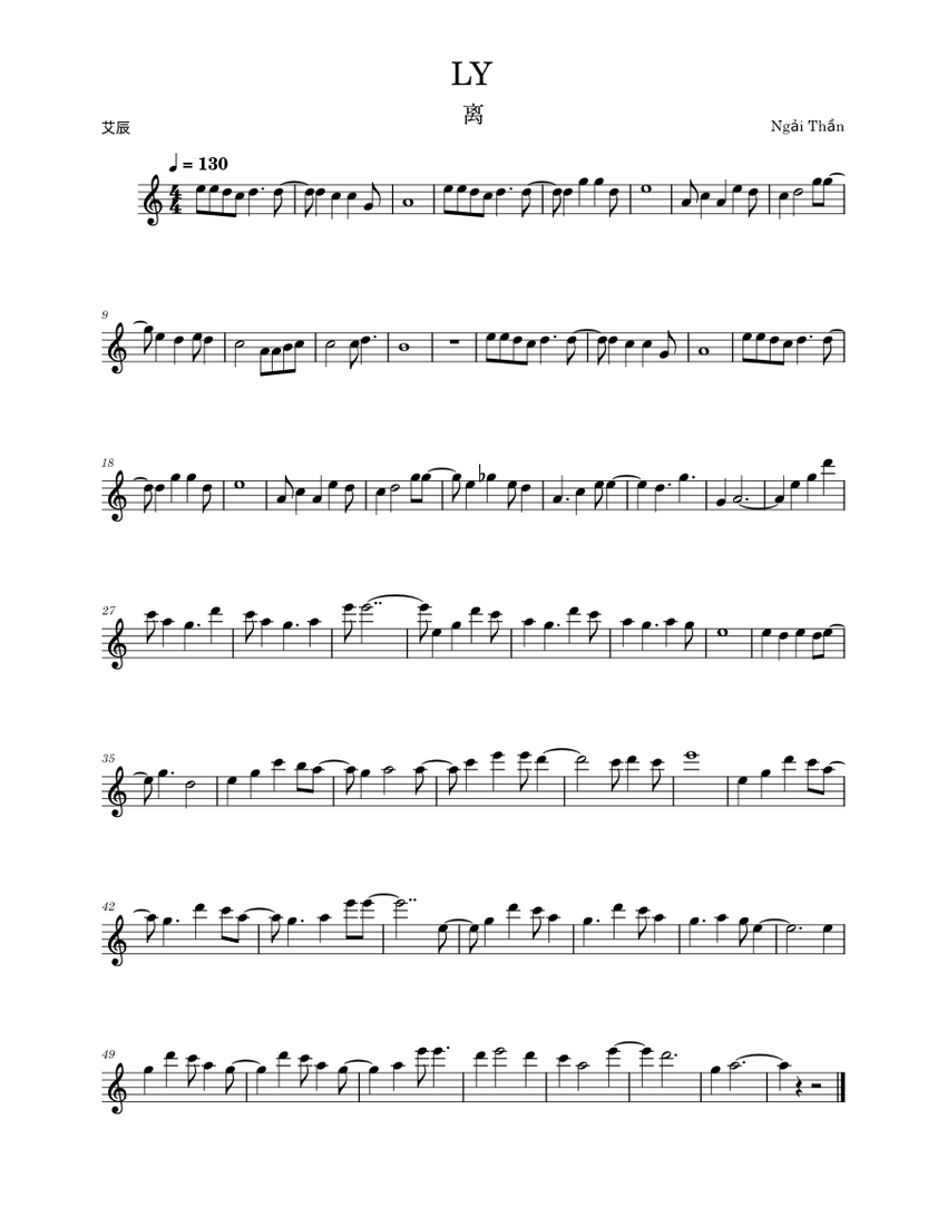 Ly – Ngải Thần Sheet music for Piano (Solo) | Musescore.com