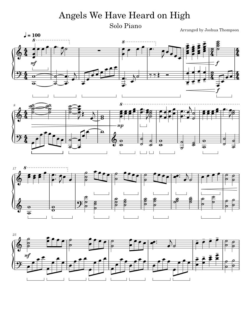 Angels we have heard on high – Misc Christmas Sheet Music for Piano ...