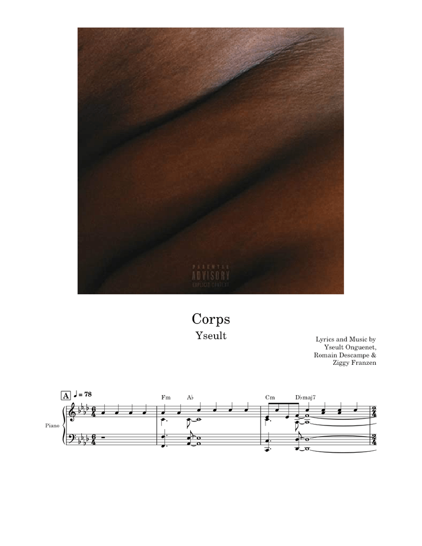 Corps – Yseult Sheet music for Piano, Vocals (Piano-Voice) | Musescore.com