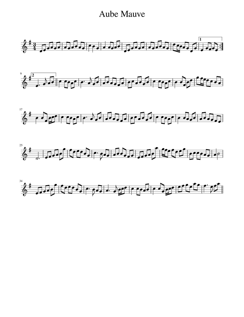 Aube Mauve Sheet music for Piano (Solo) Easy | Musescore.com