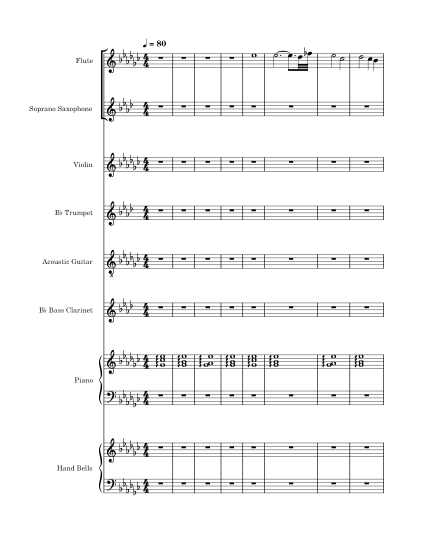 Just some sad Sheet music for Piano, Flute, Clarinet bass, Trumpet in b ...