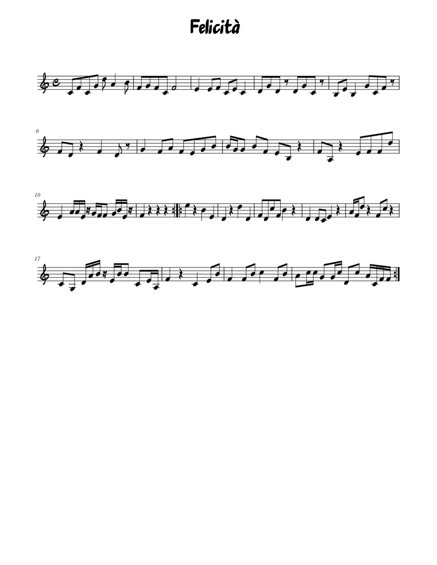 Felicità Sheet music for Piano (Solo) | Musescore.com