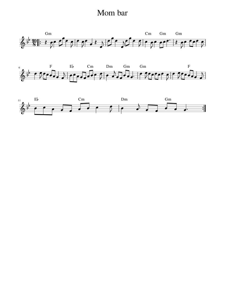 Mom bar Sheet music for Piano (Solo) | Musescore.com