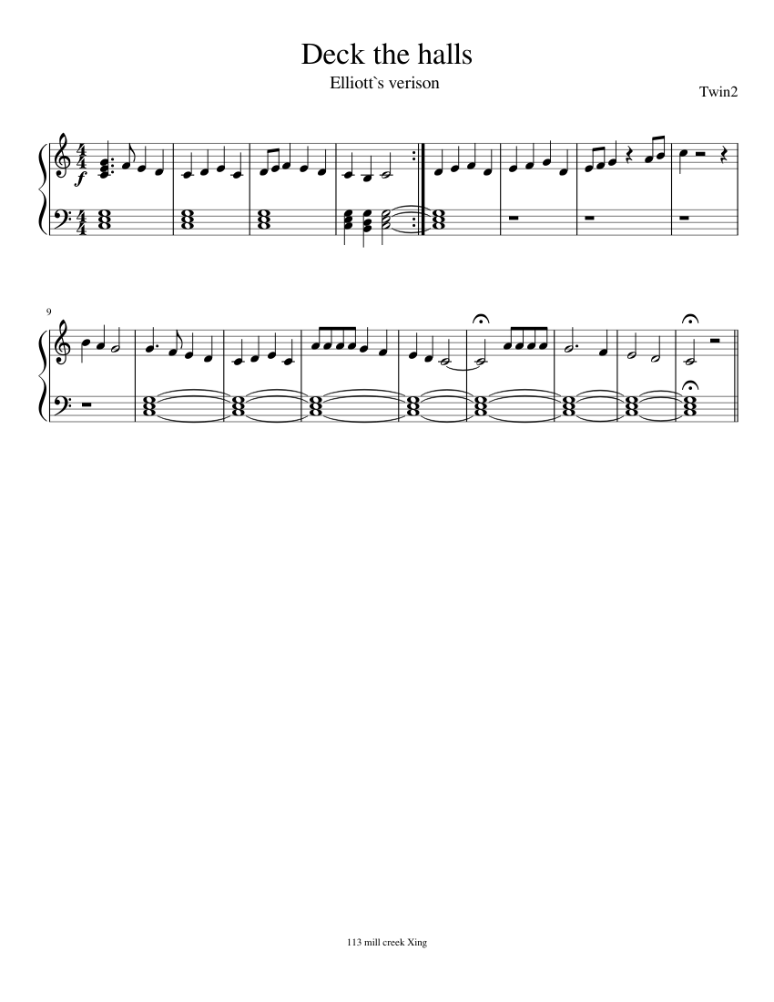 Deck the halls Sheet music for Piano (Solo) Easy | Musescore.com