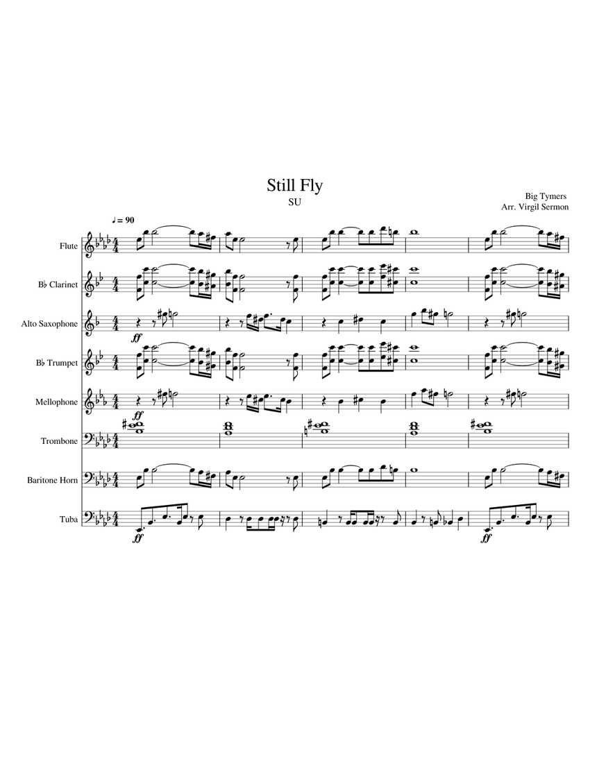Still Fly Sheet Music for Trombone, Tuba, Mellophone, Flute & more ...