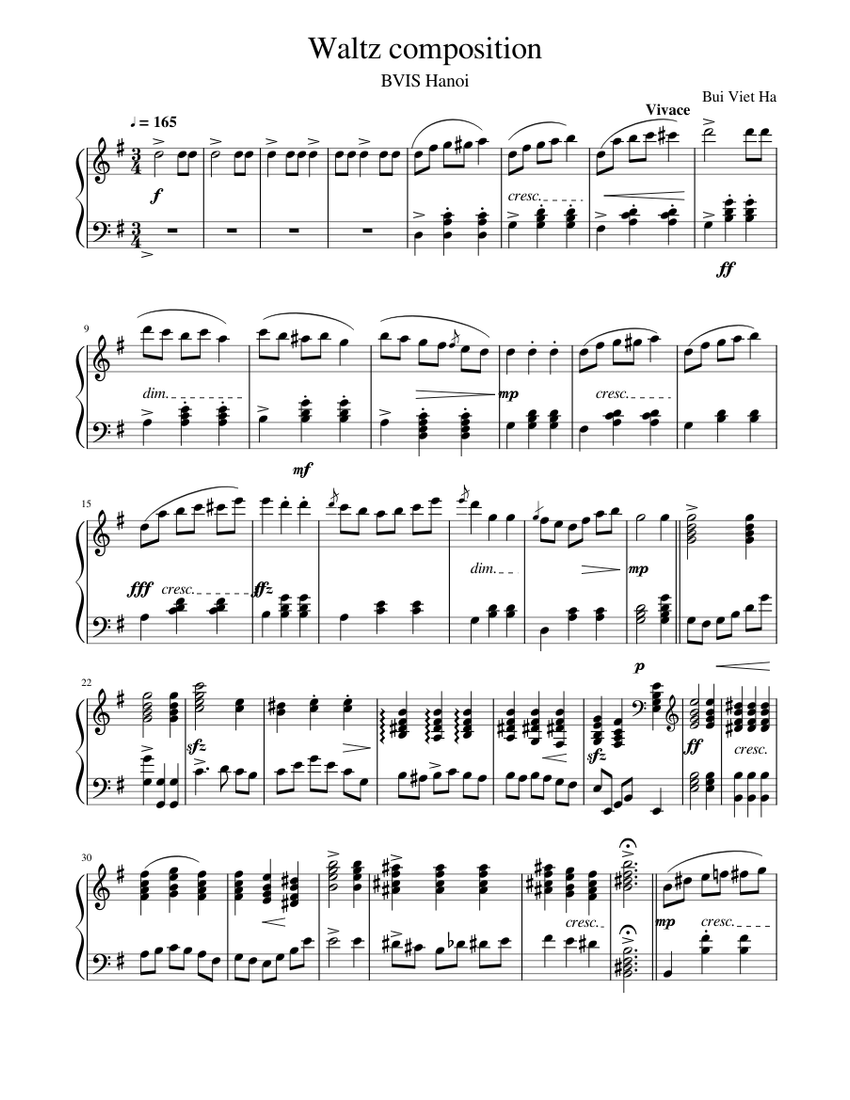 Waltz composition Sheet music for Piano (Solo) | Musescore.com