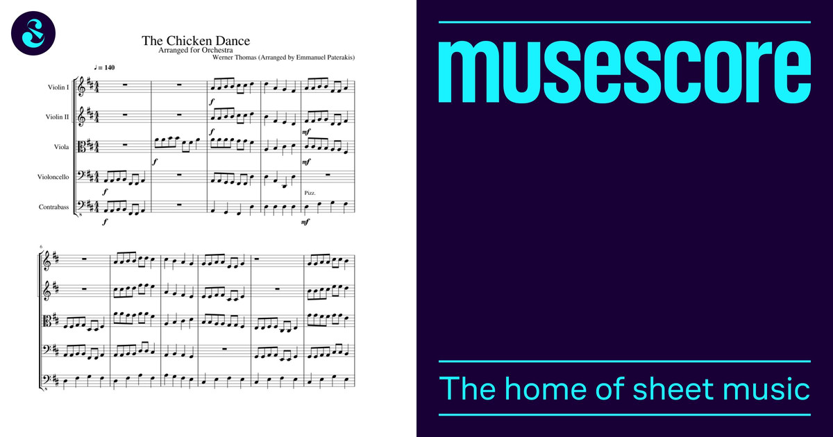 The Chicken Dance (for orchestra) Sheet Music for Contrabass, Violin ...