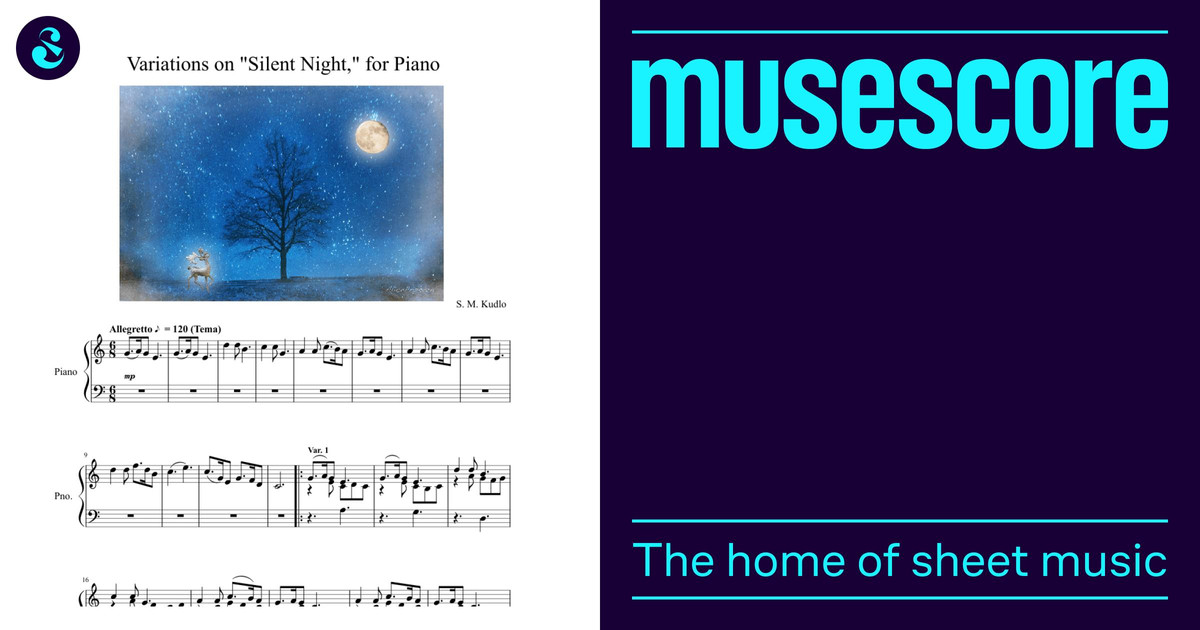 Variations on "Silent Night," for Piano Sheet Music for Piano (Solo ...