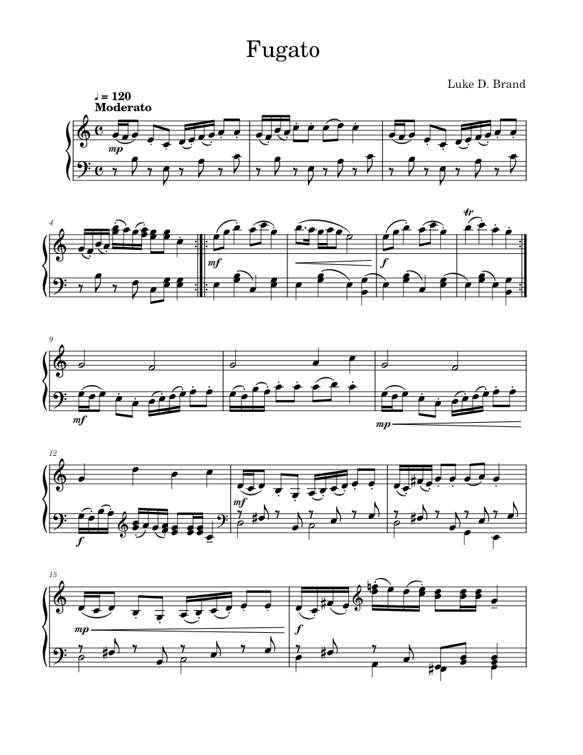 Fugato Sheet music for Piano (Solo) | Musescore.com