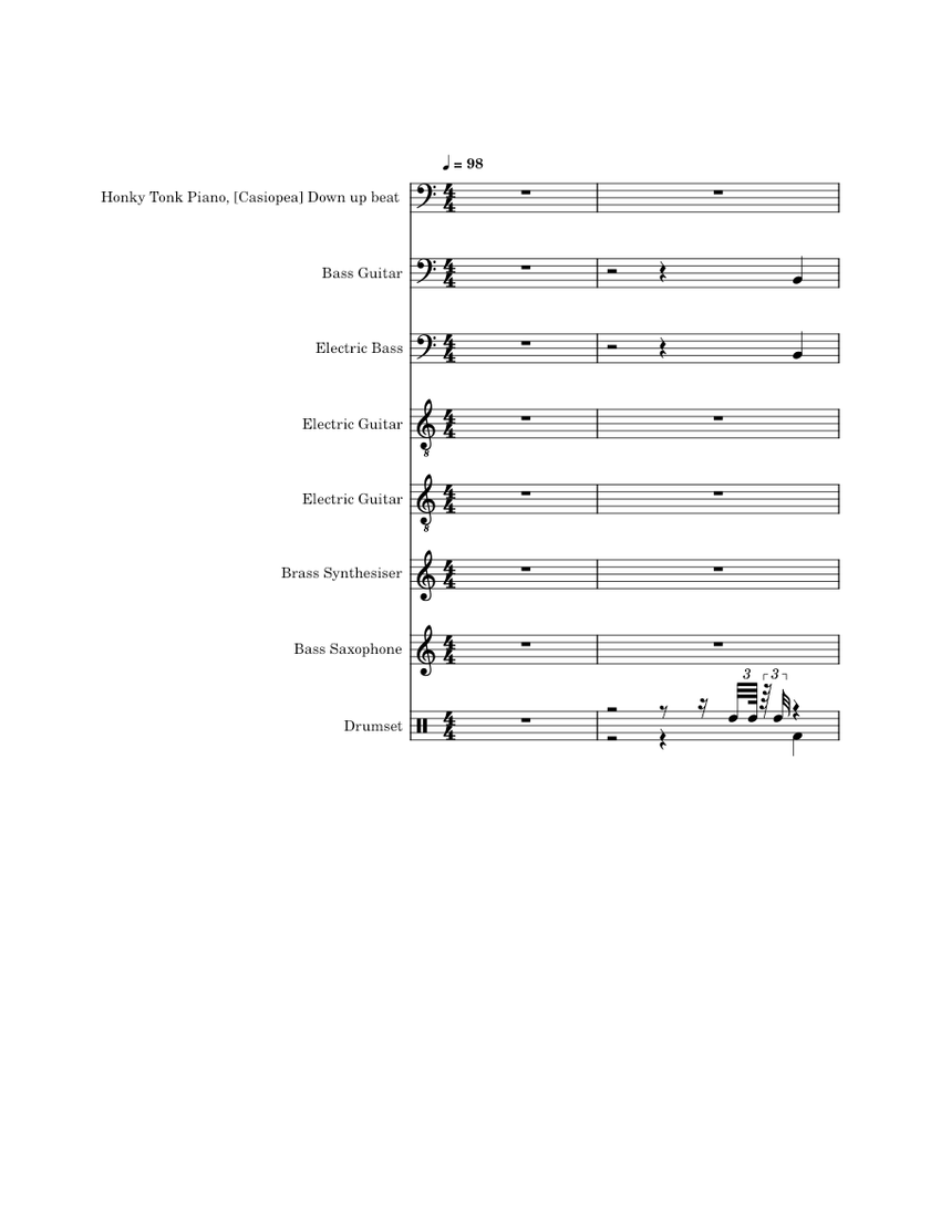 Up Downbeat – Casiopea Sheet music for Piano, Guitar, Bass guitar ...