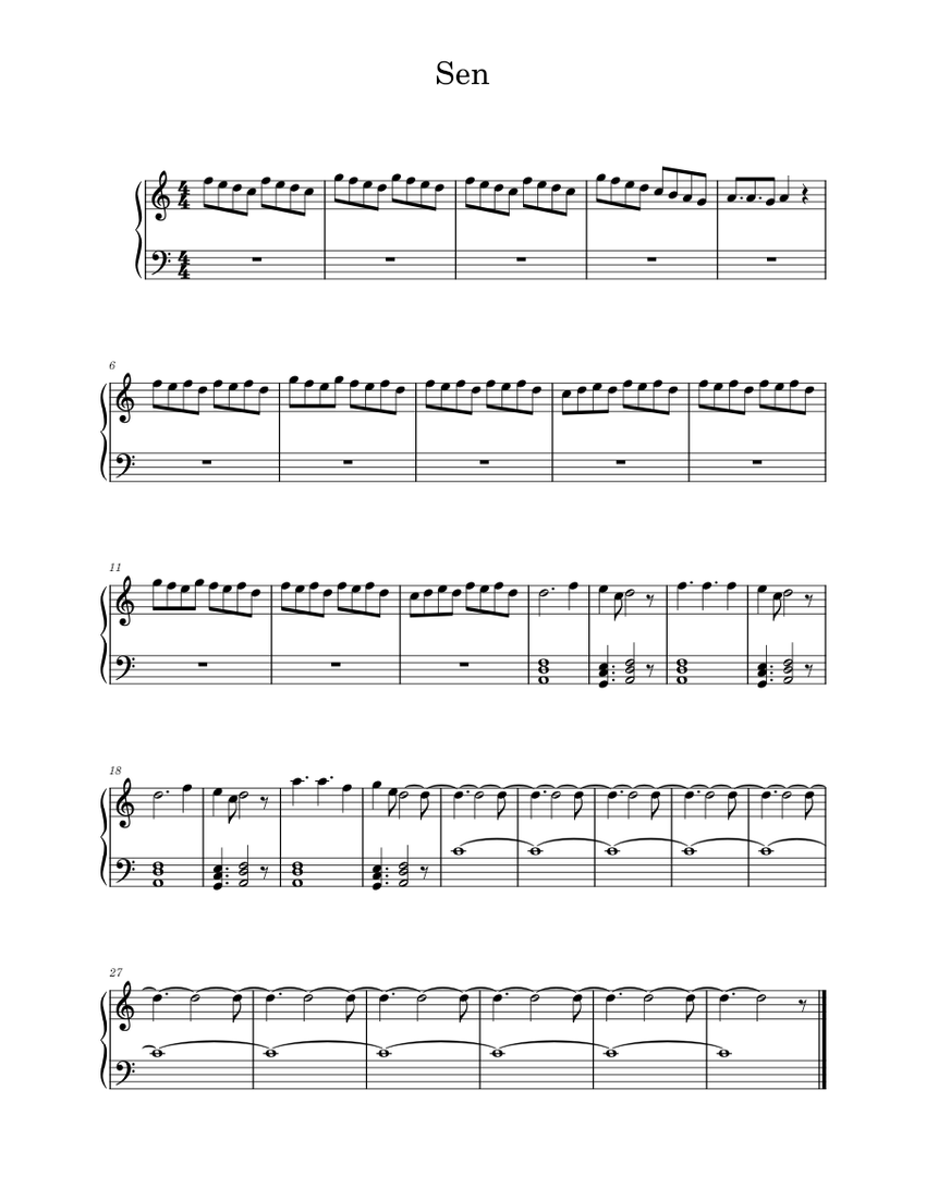 Sen Sheet music for Piano (Solo) Easy | Musescore.com