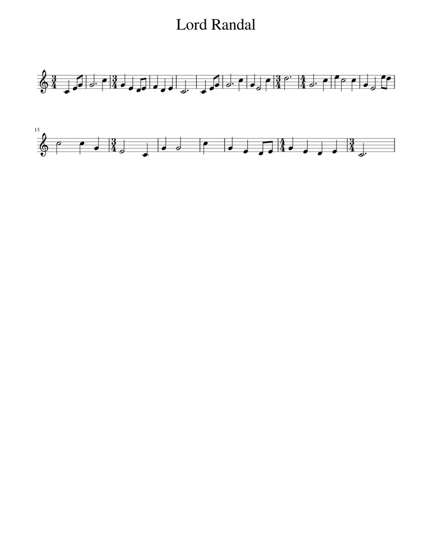 Lord Randal Sheet music for Piano (Solo) | Musescore.com