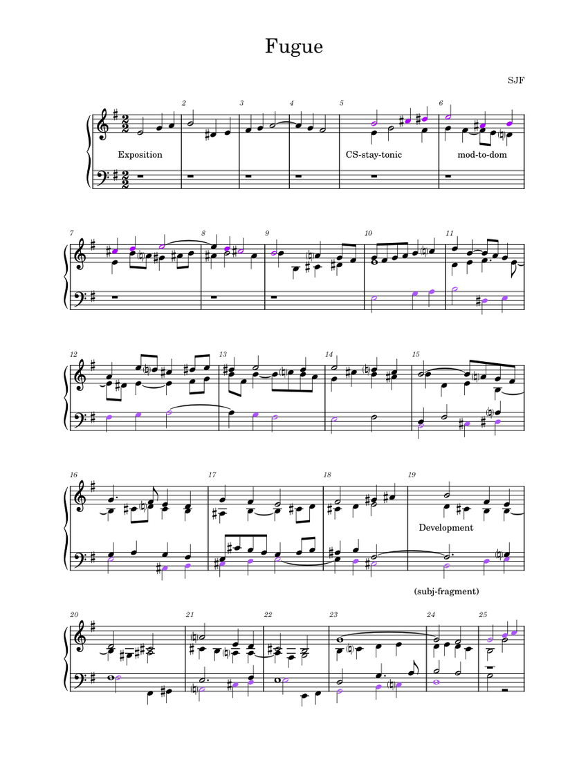 Fugue Sheet music for Piano (Solo) Easy | Musescore.com