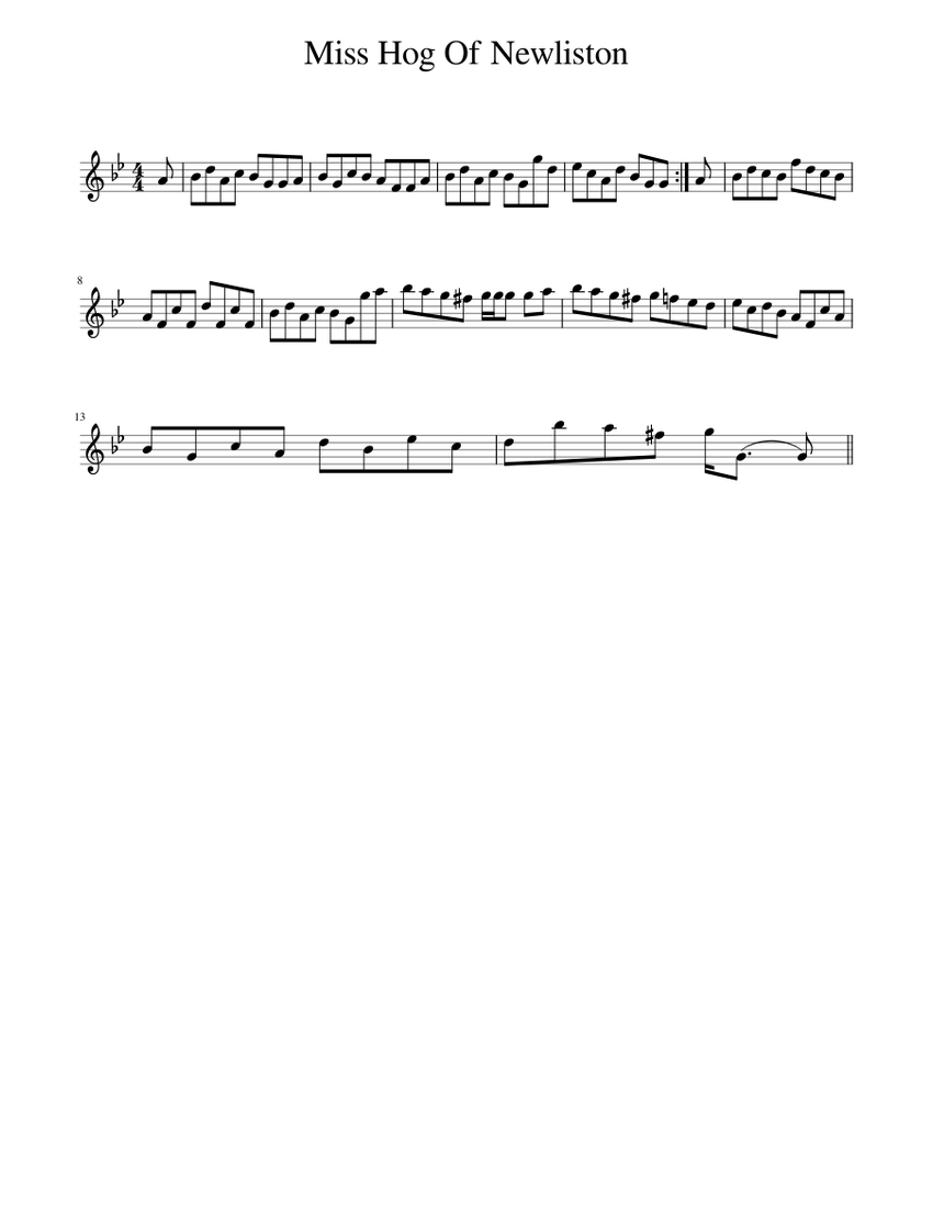 Miss Hog Of Newliston Sheet music for Piano (Solo) | Musescore.com