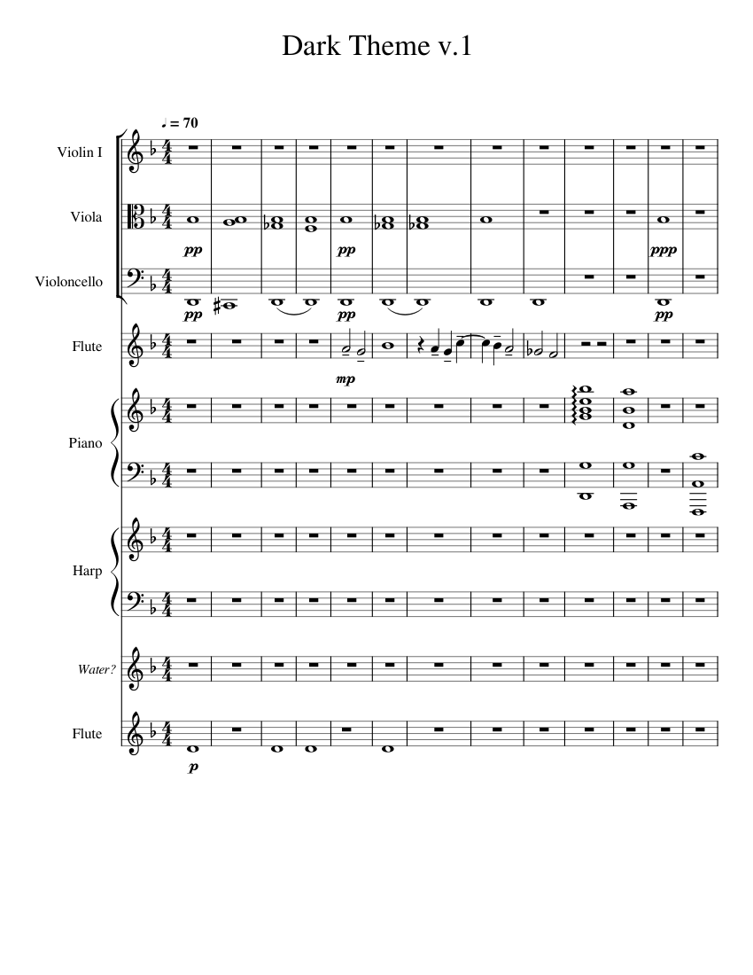 Dark_Theme Sheet music for Piano, Flute, Violin, Viola & more ...