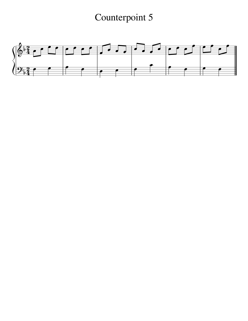 Counterpoint 5 Sheet music for Piano (Solo) Easy | Musescore.com