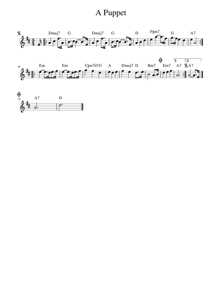 A Puppet Sheet music for Piano (Solo) Easy | Musescore.com