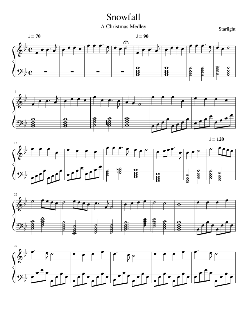 Snowfall Sheet music for Piano (Solo) | Musescore.com
