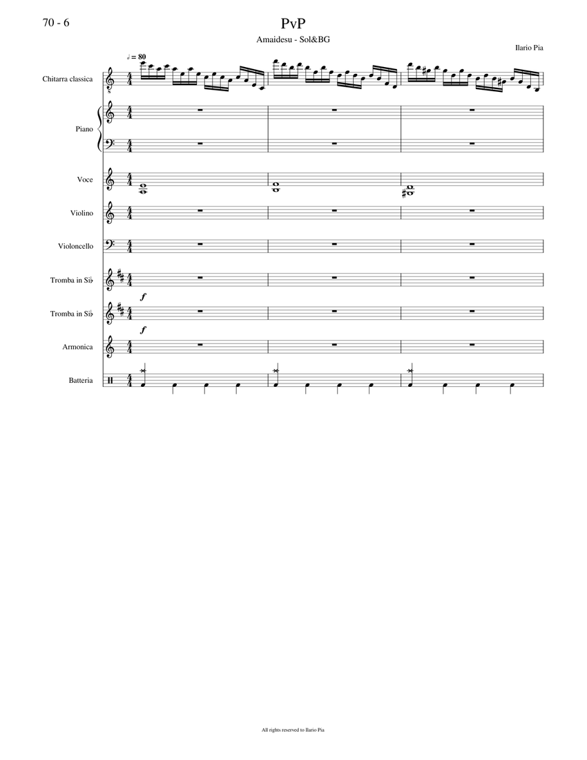 PvP Sheet music for Piano, Vocals, Trumpet in b-flat, Violin & more ...
