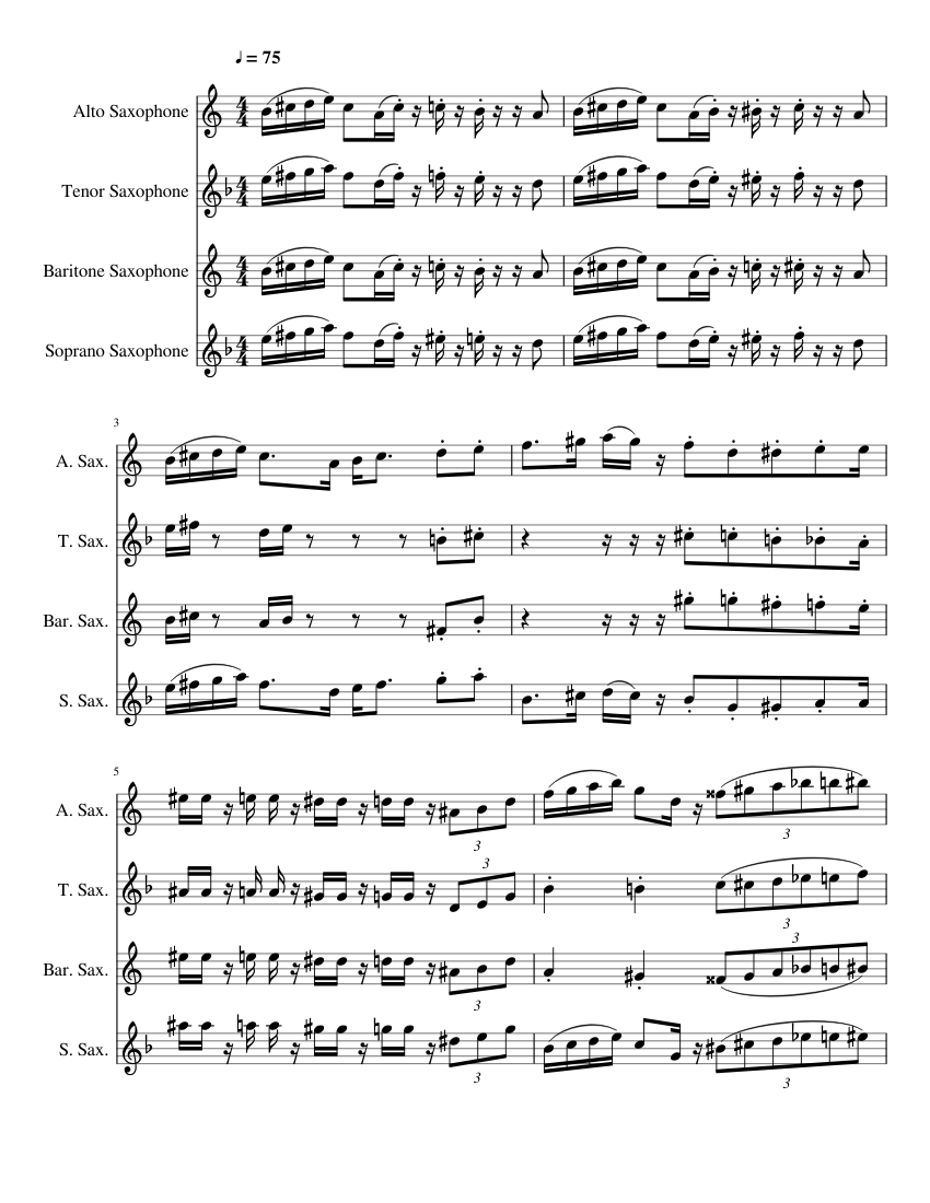 the lick part 2 4/2/18 Sheet Music for Saxophone alto, Saxophone tenor ...