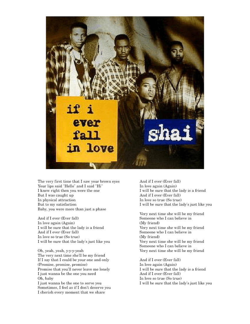 If I Ever Fall In Love – Shai Sheet music for Tenor, Bass voice, Vocals ...