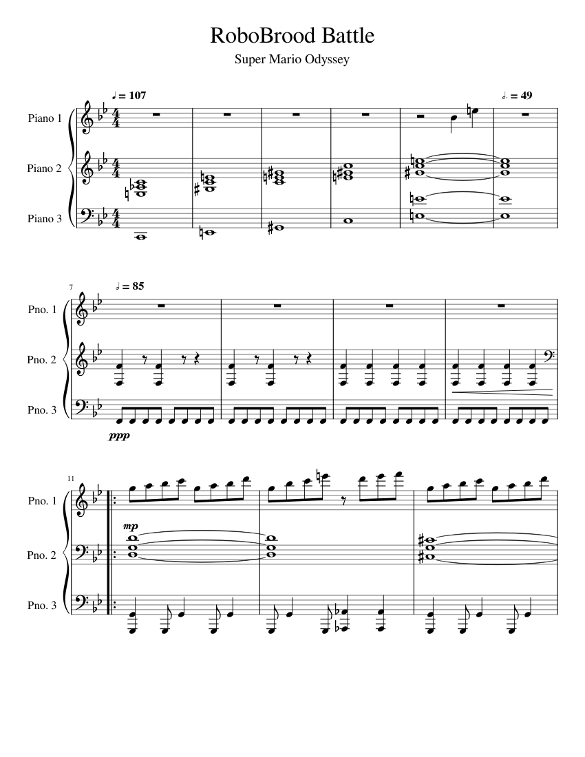 RoboBrood Battle Sheet music for Piano (Mixed Trio) | Musescore.com