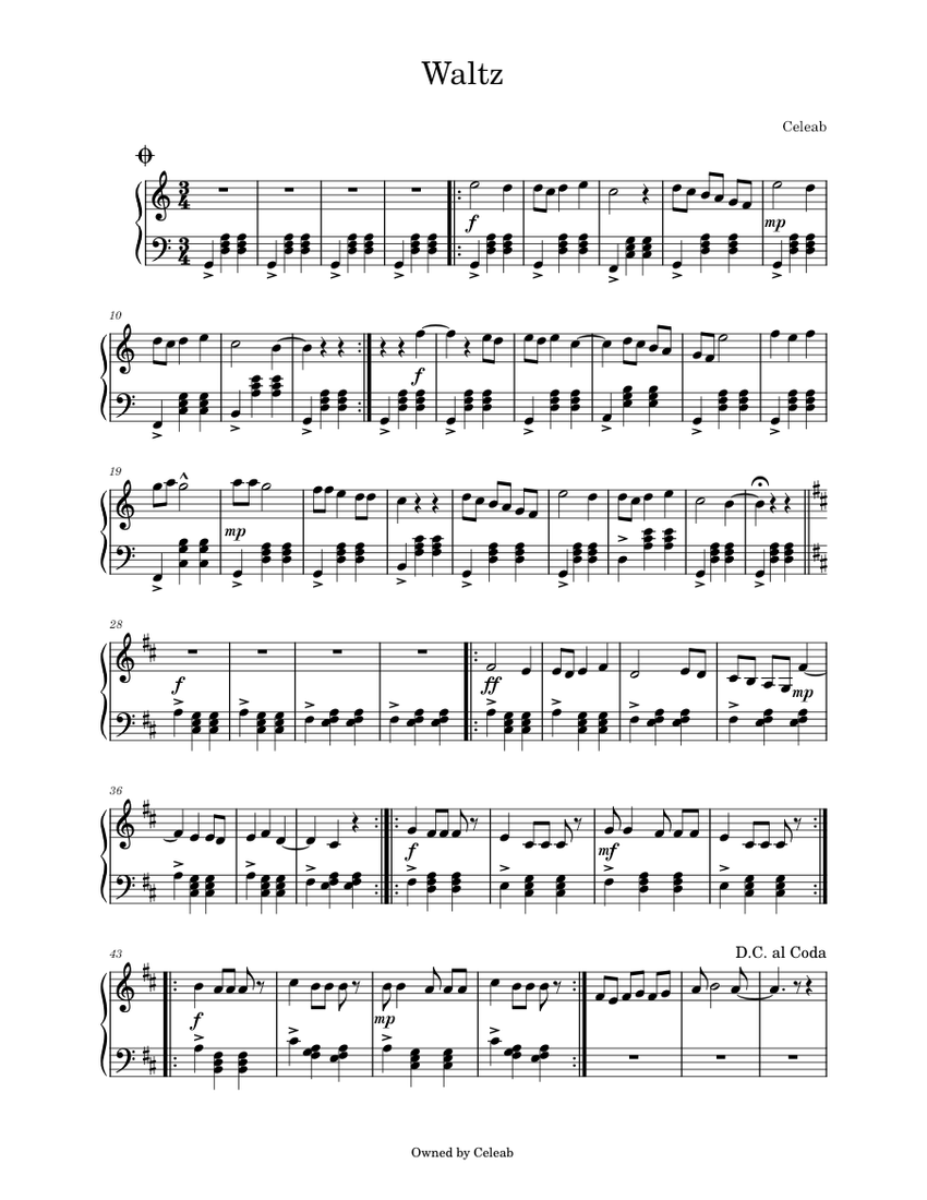 Waltz op 4 Sheet music for Piano (Solo) Easy | Musescore.com