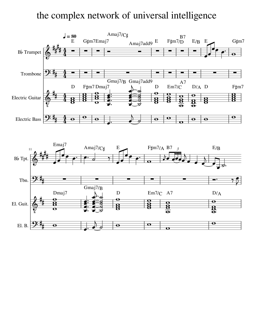 the complex network of universal intelligence Sheet music for Trombone ...